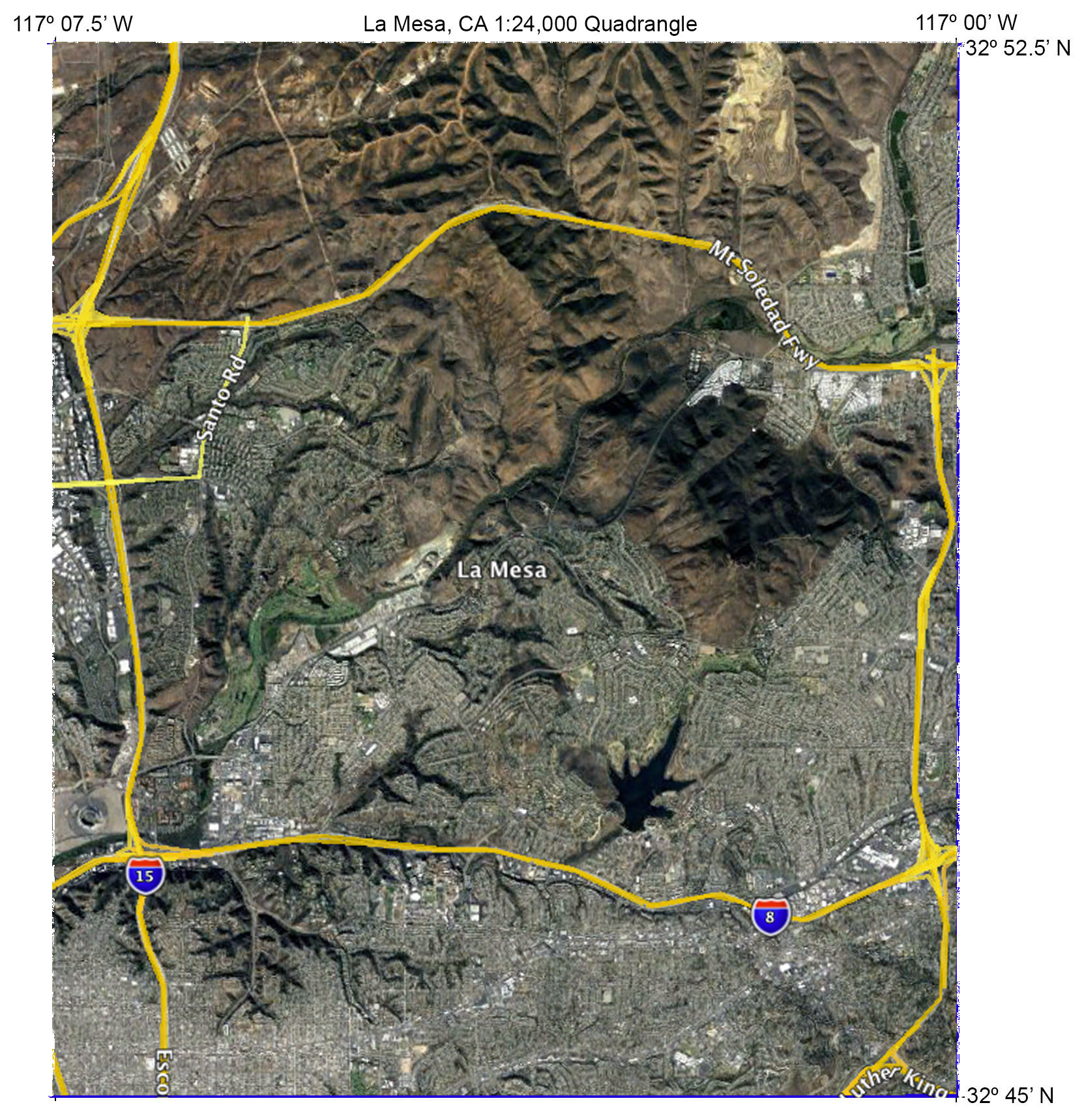 La Mesa Quadrangle San Diego County California 75 Minute