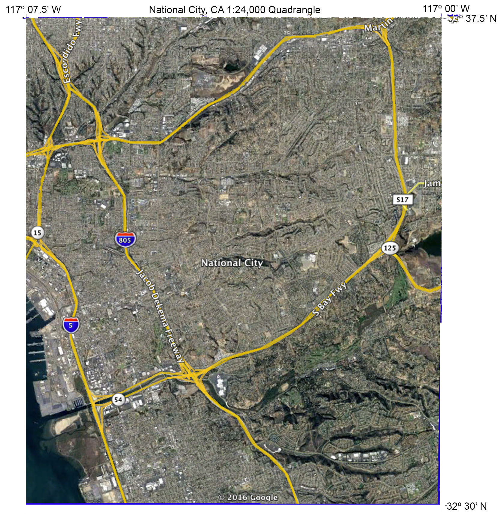 National City Quadrangle, San Diego County, California, 7.5 minute